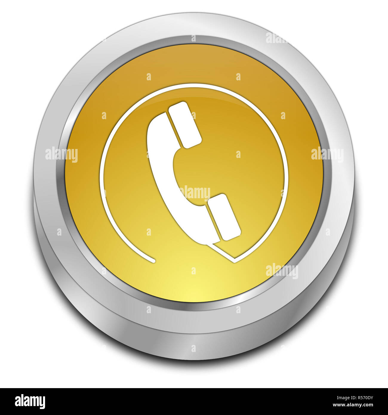 golden Phone call Button - 3D illustration Stock Photo - Alamy