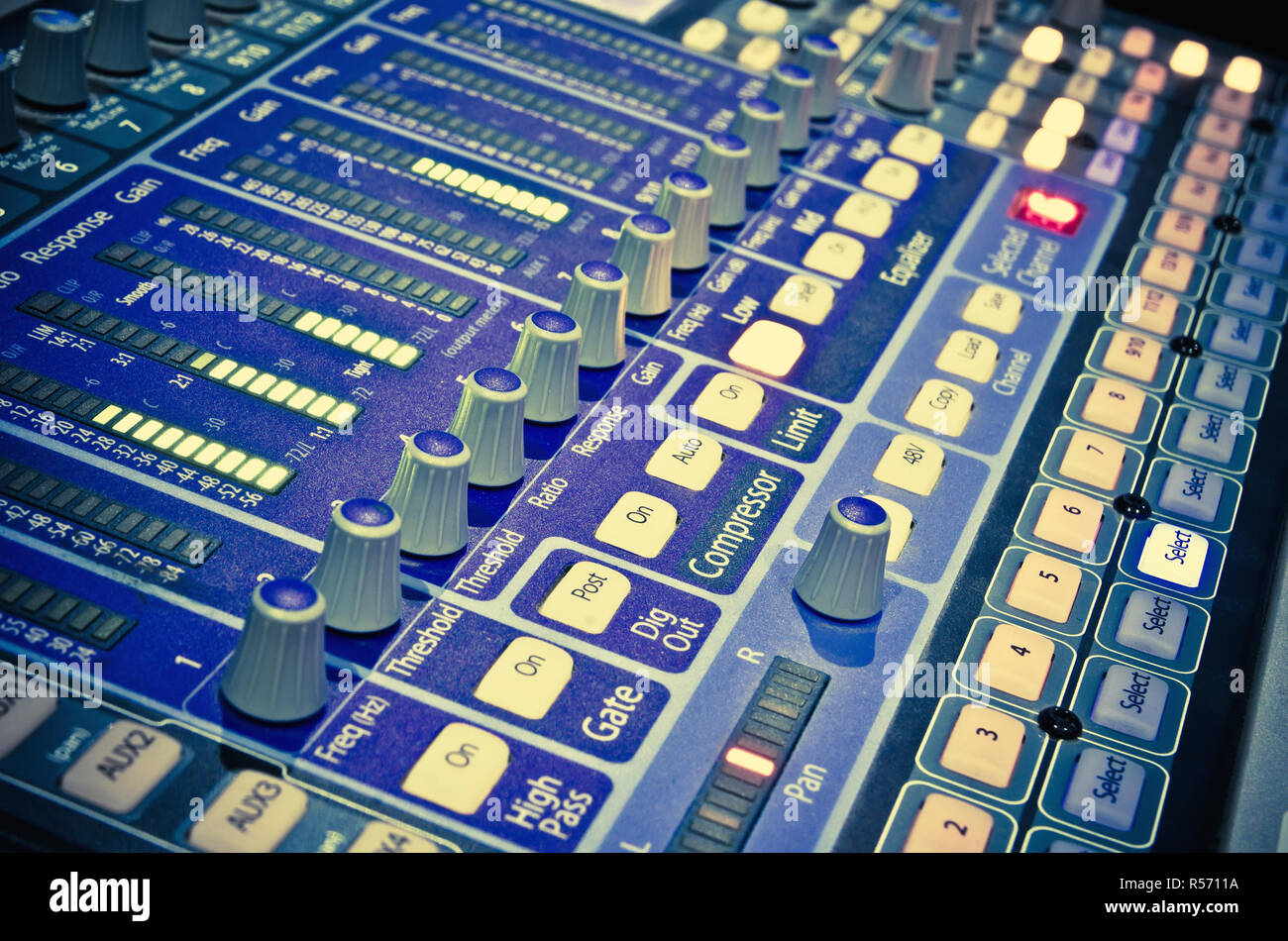 sound music mixer control panel Stock Photo - Alamy