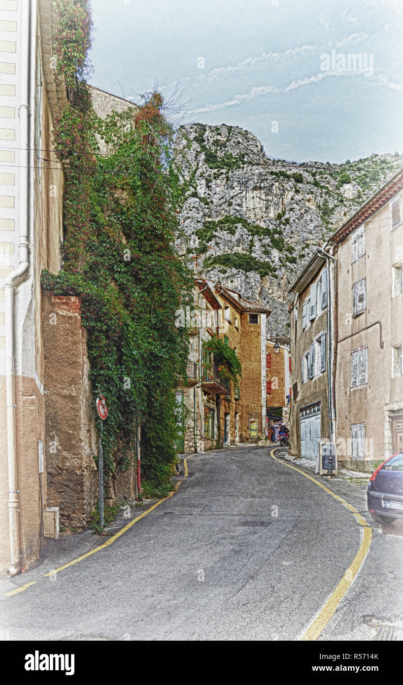 Street of the old village in Provence, France Stock Photo - Alamy