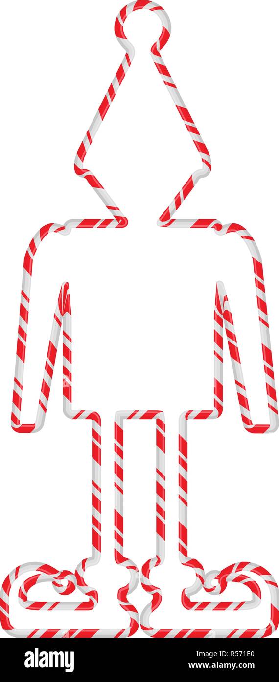 Candy Cane Frame Border Elf Shape. Vector christmas design isolated on ...