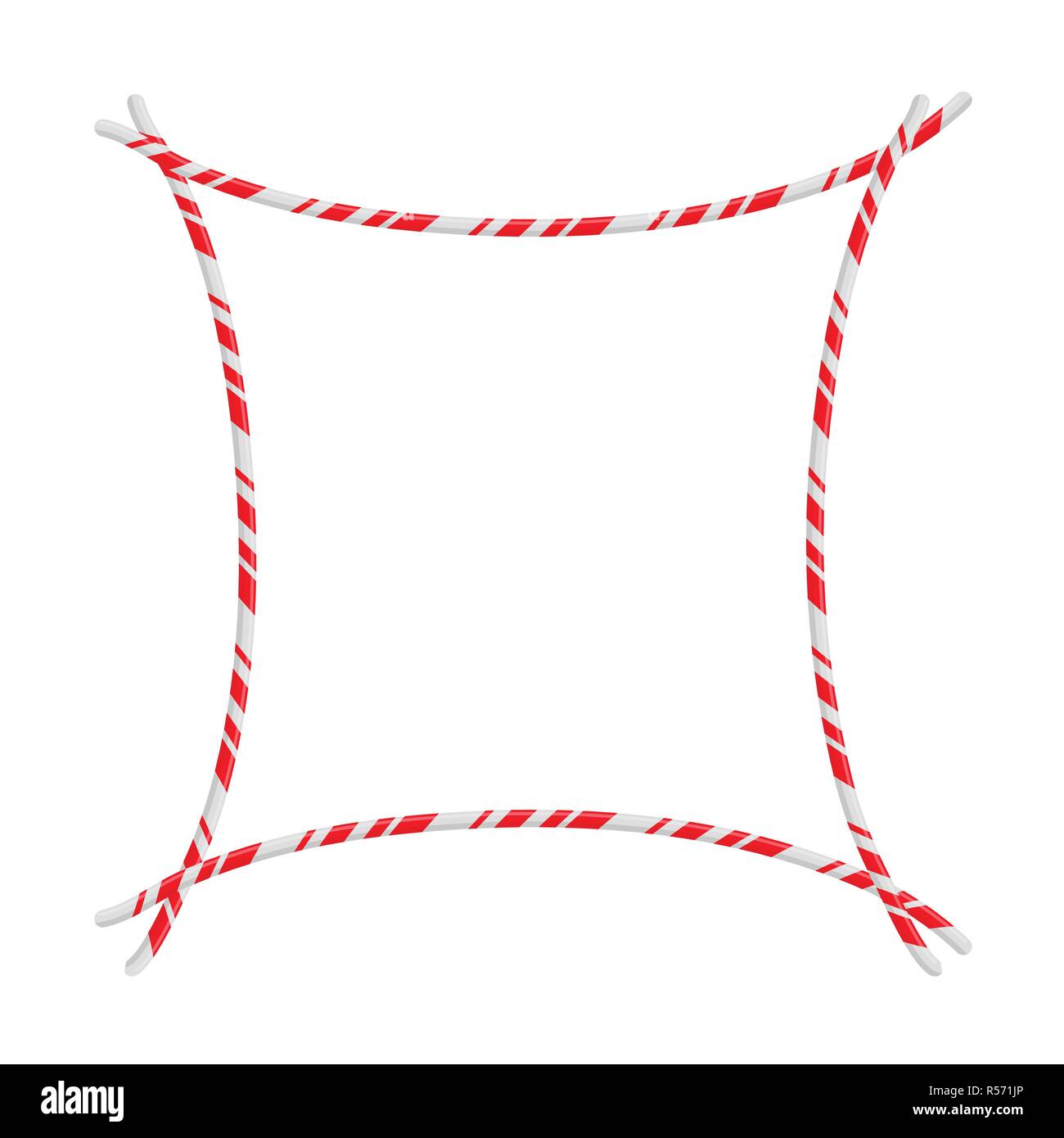 Candy Cane Frame Border. Vector christmas design isolated on white ...