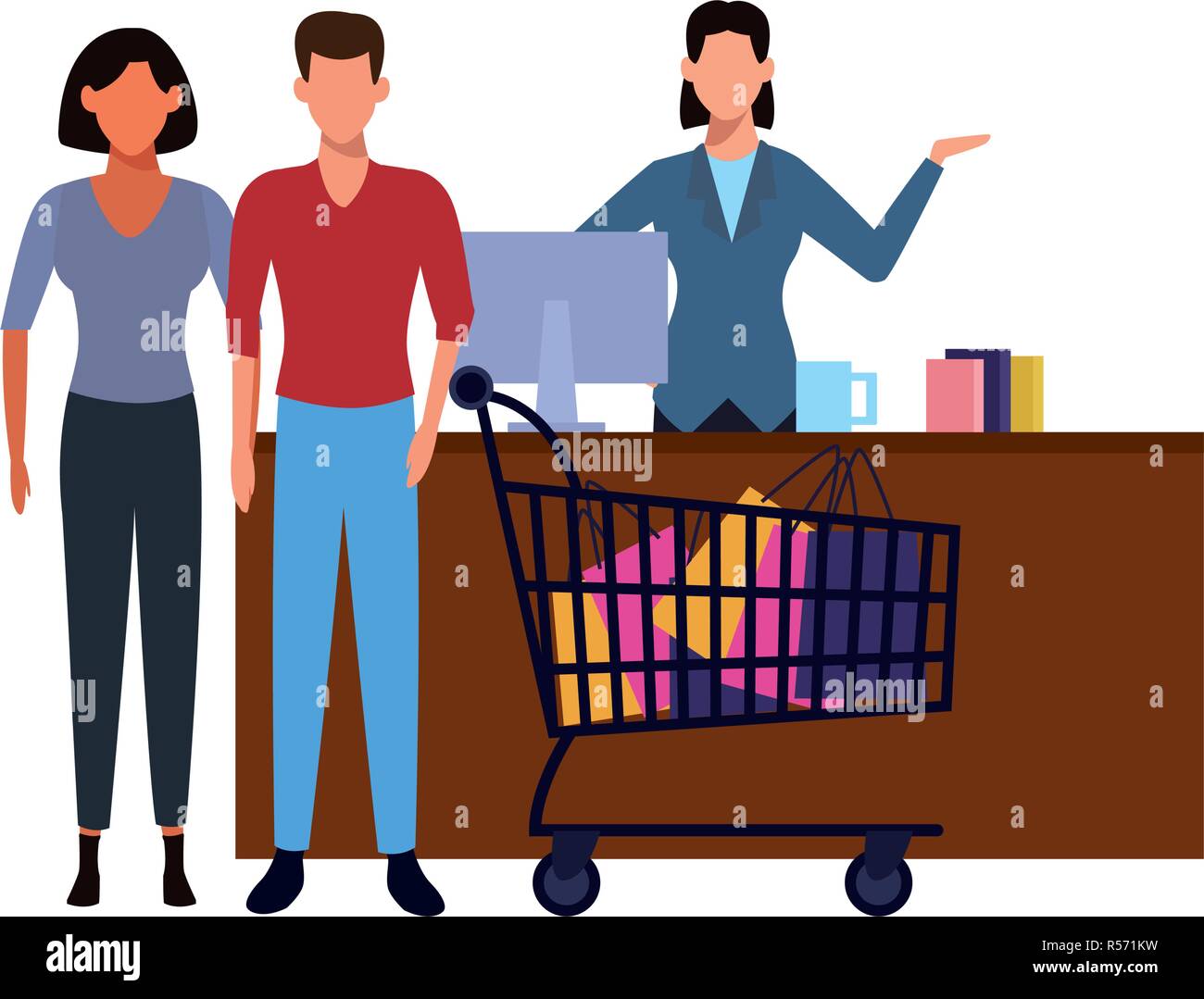 People shopping cartoon Stock Vector Image & Art - Alamy