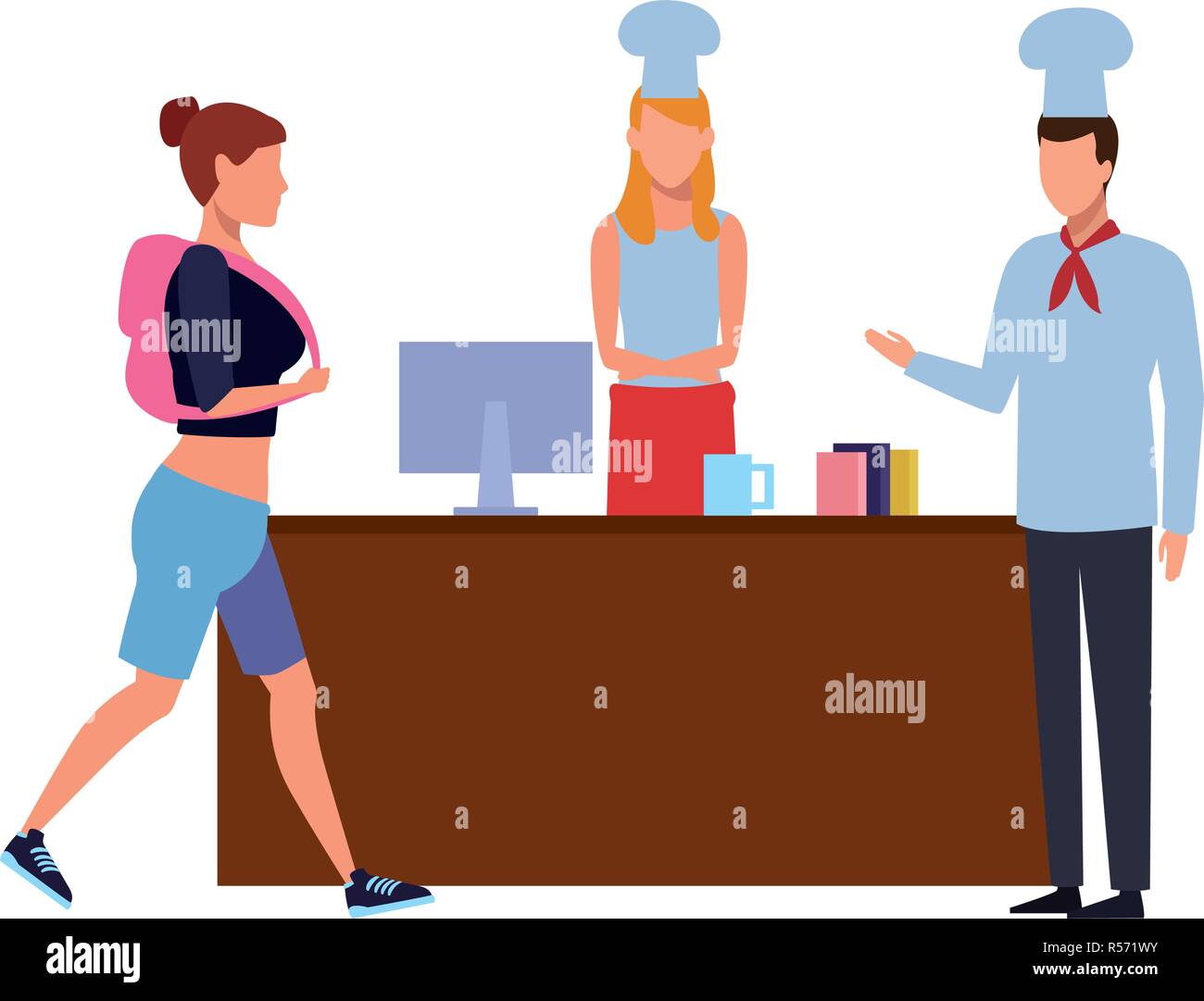 Chefs walking Stock Vector Images - Alamy