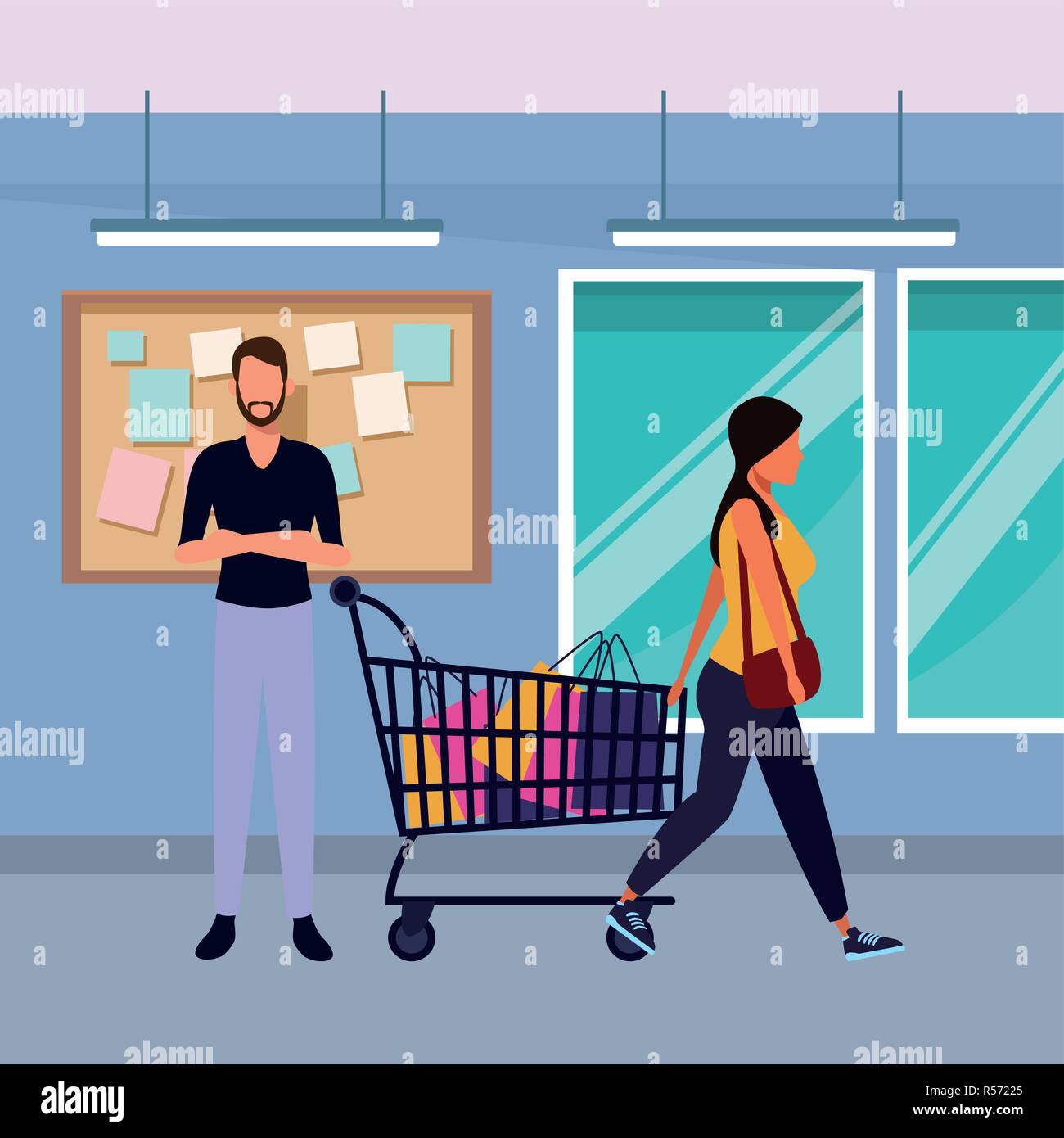 People shopping cartoon Stock Vector Image & Art - Alamy