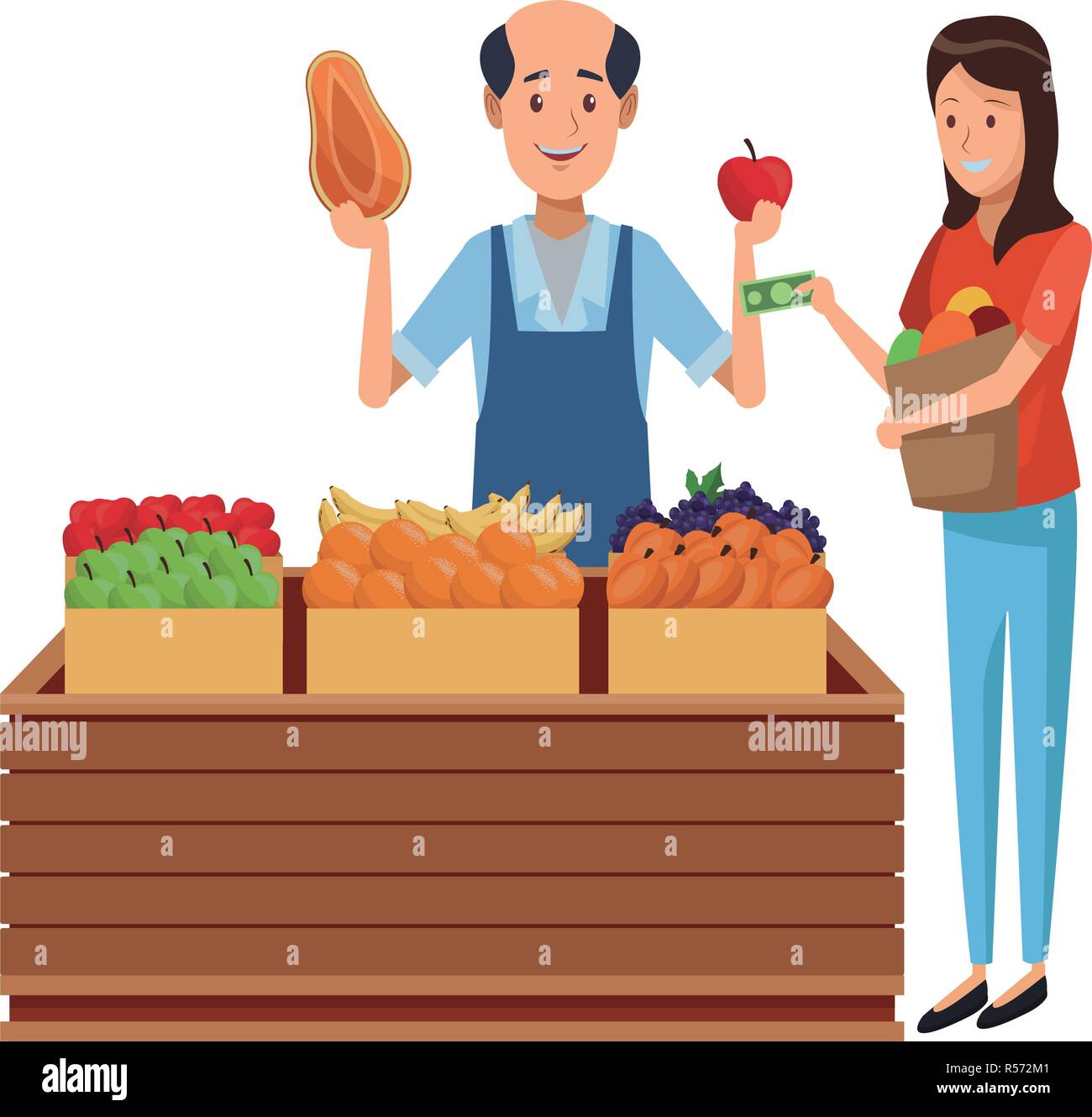 Grocery business cartoon Stock Vector Image & Art - Alamy