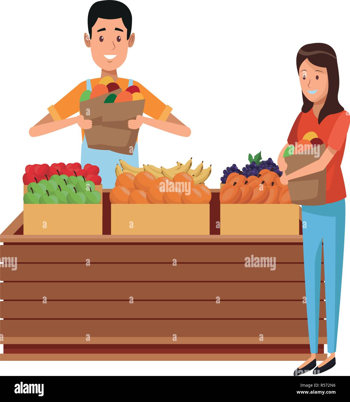 Grocery business cartoon Stock Vector Image & Art - Alamy