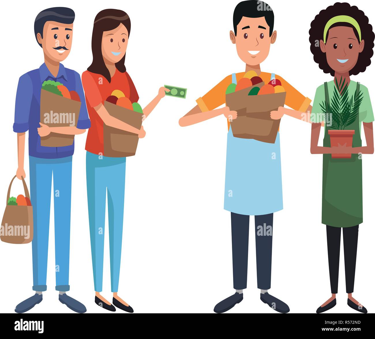 Grocery business cartoon Stock Vector Image & Art - Alamy