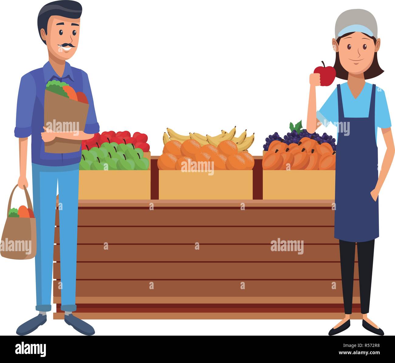 Grocery business cartoon Stock Vector Image & Art - Alamy