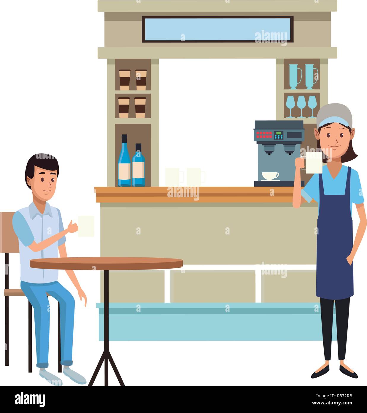 Coffee store cartoons Stock Vector Image & Art - Alamy