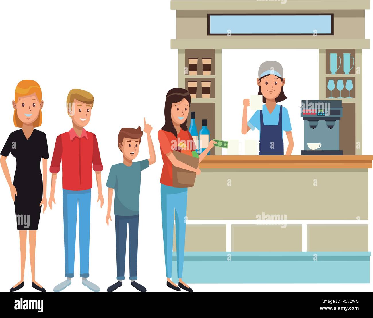 Coffee store cartoons Stock Vector Image & Art - Alamy