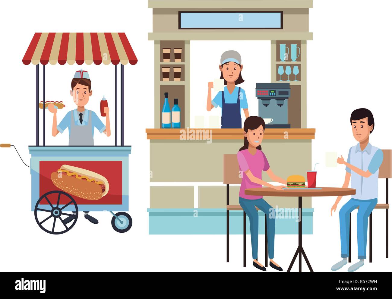 Coffee store cartoons Stock Vector Image & Art - Alamy