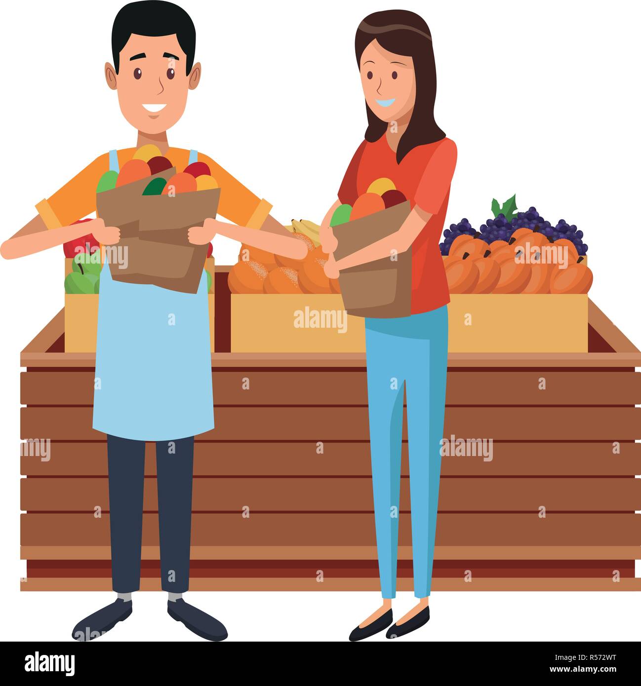 Grocery business cartoon Stock Vector Image & Art - Alamy