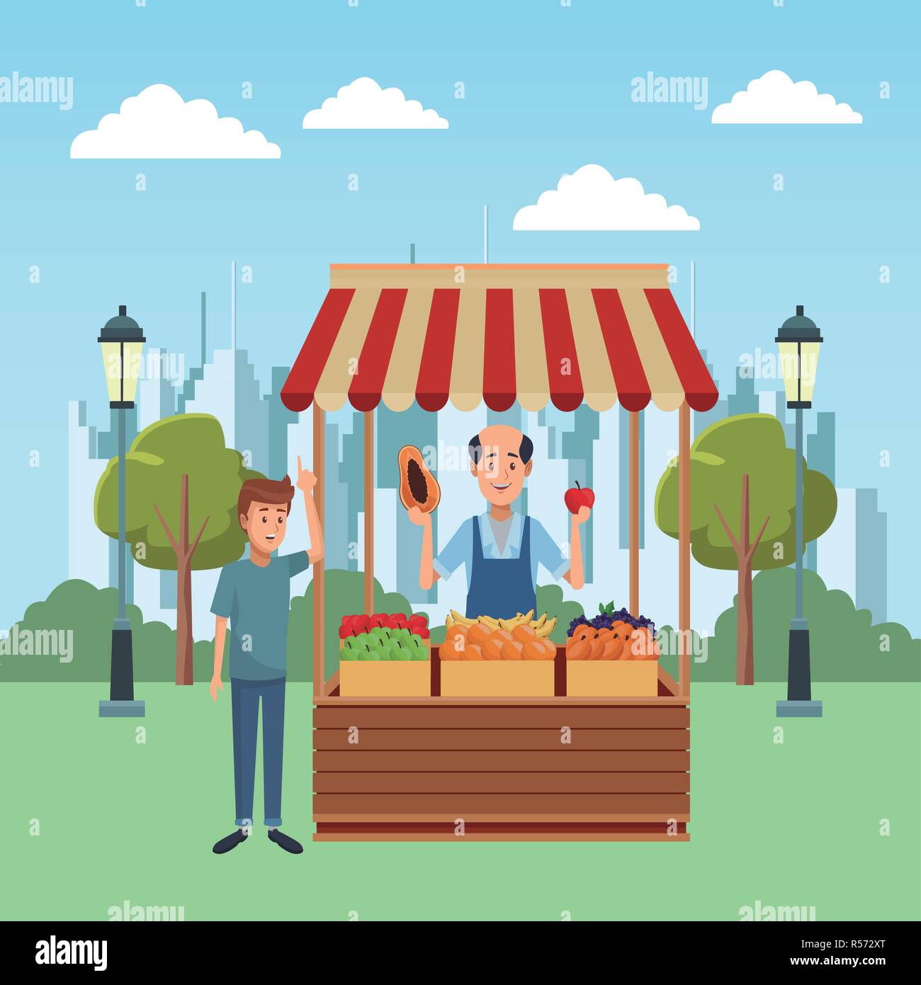 Grocery business cartoon Stock Vector Image & Art - Alamy