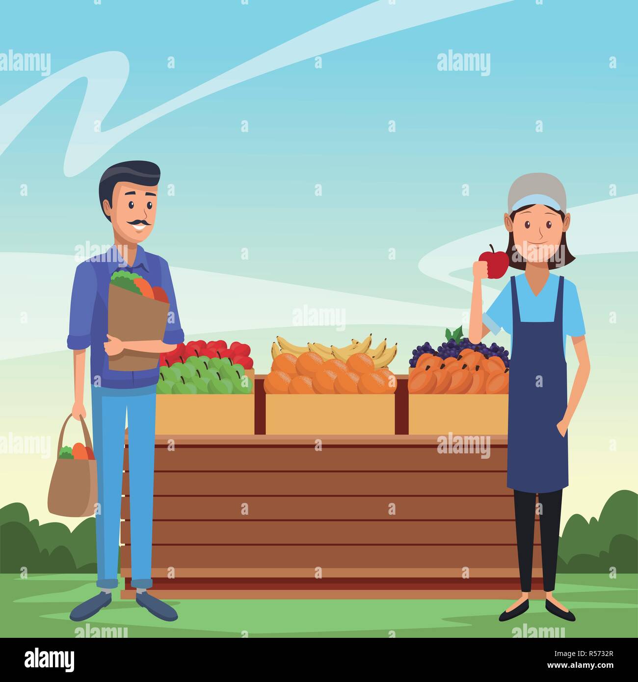 Grocery business cartoon Stock Vector Image & Art - Alamy