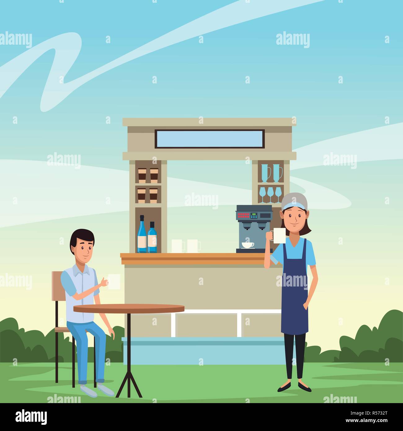 Coffee store cartoons Stock Vector Image & Art - Alamy