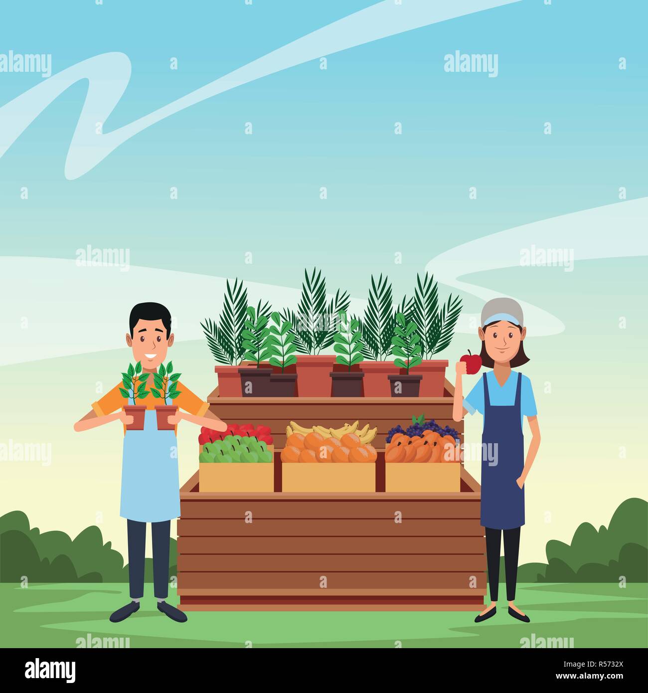 Grocery business cartoon Stock Vector Image & Art - Alamy