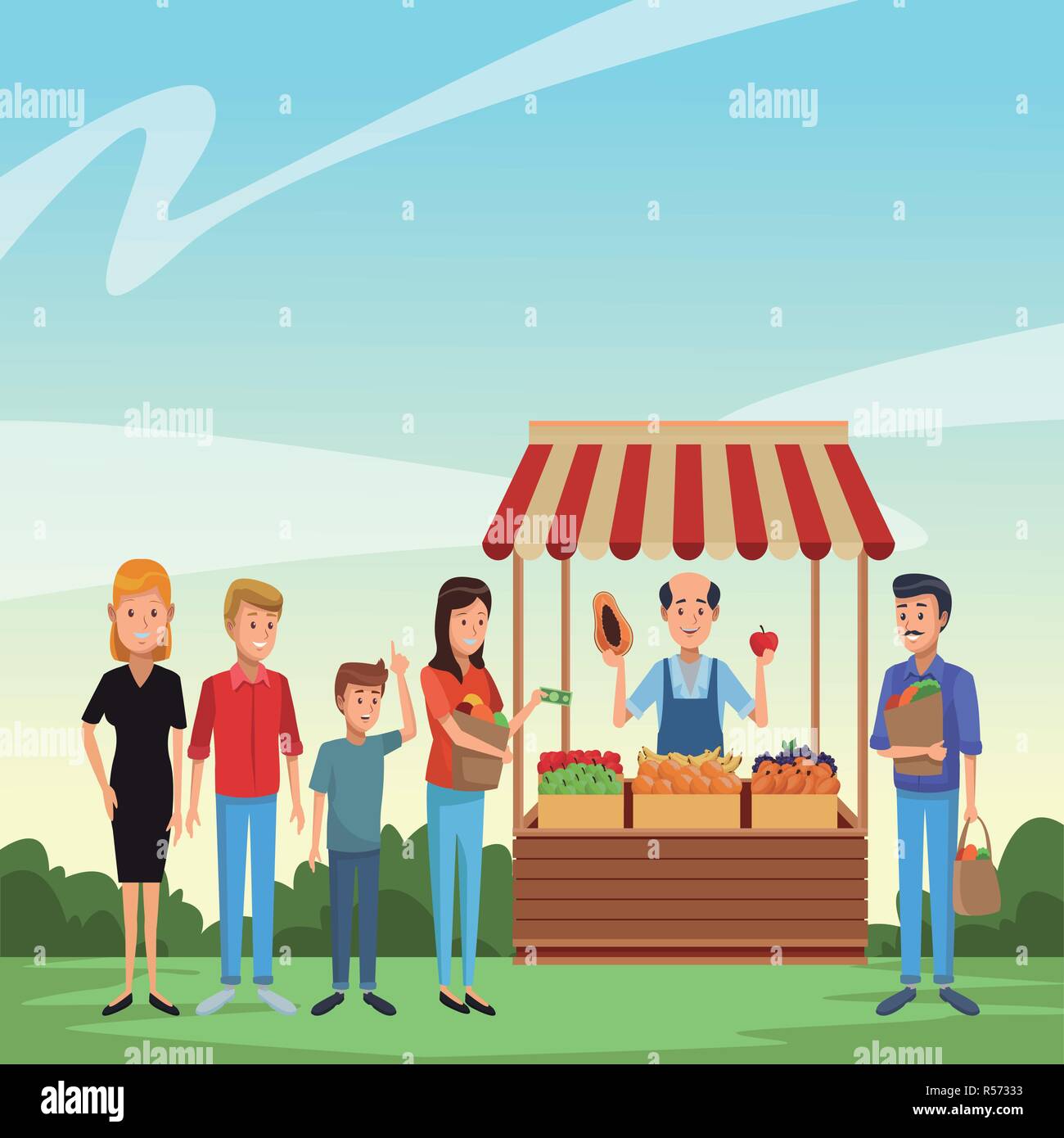 Grocery business cartoon Stock Vector Image & Art - Alamy
