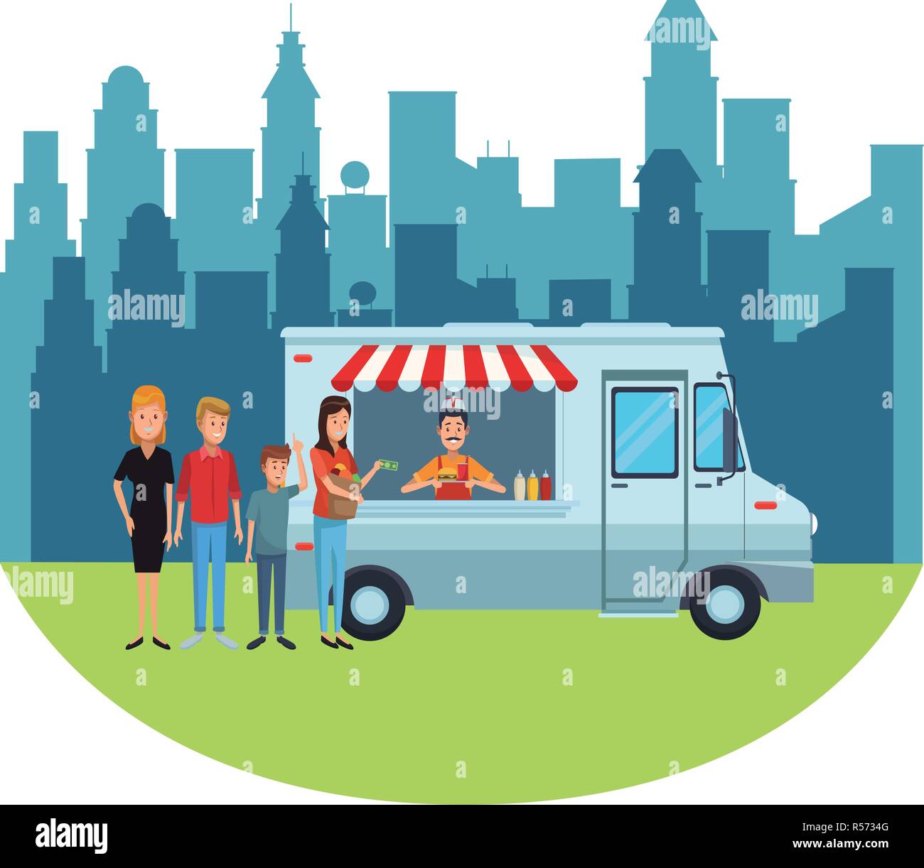 Food truck cartoon Stock Vector Image & Art - Alamy
