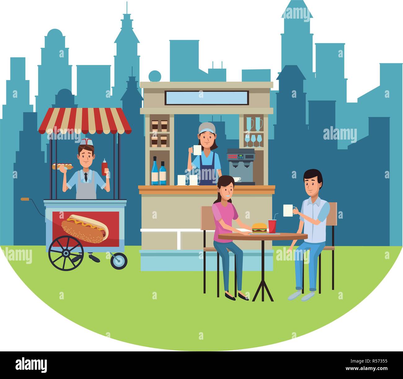 Coffee store cartoons Stock Vector Image & Art - Alamy