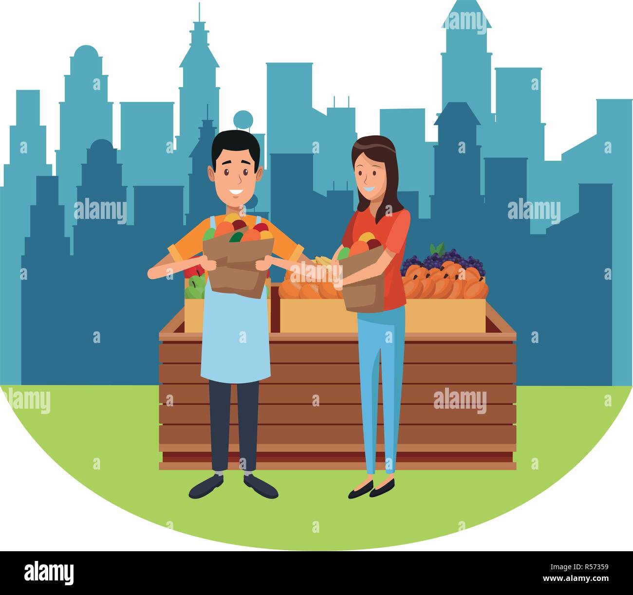 Grocery business cartoon Stock Vector Image & Art - Alamy