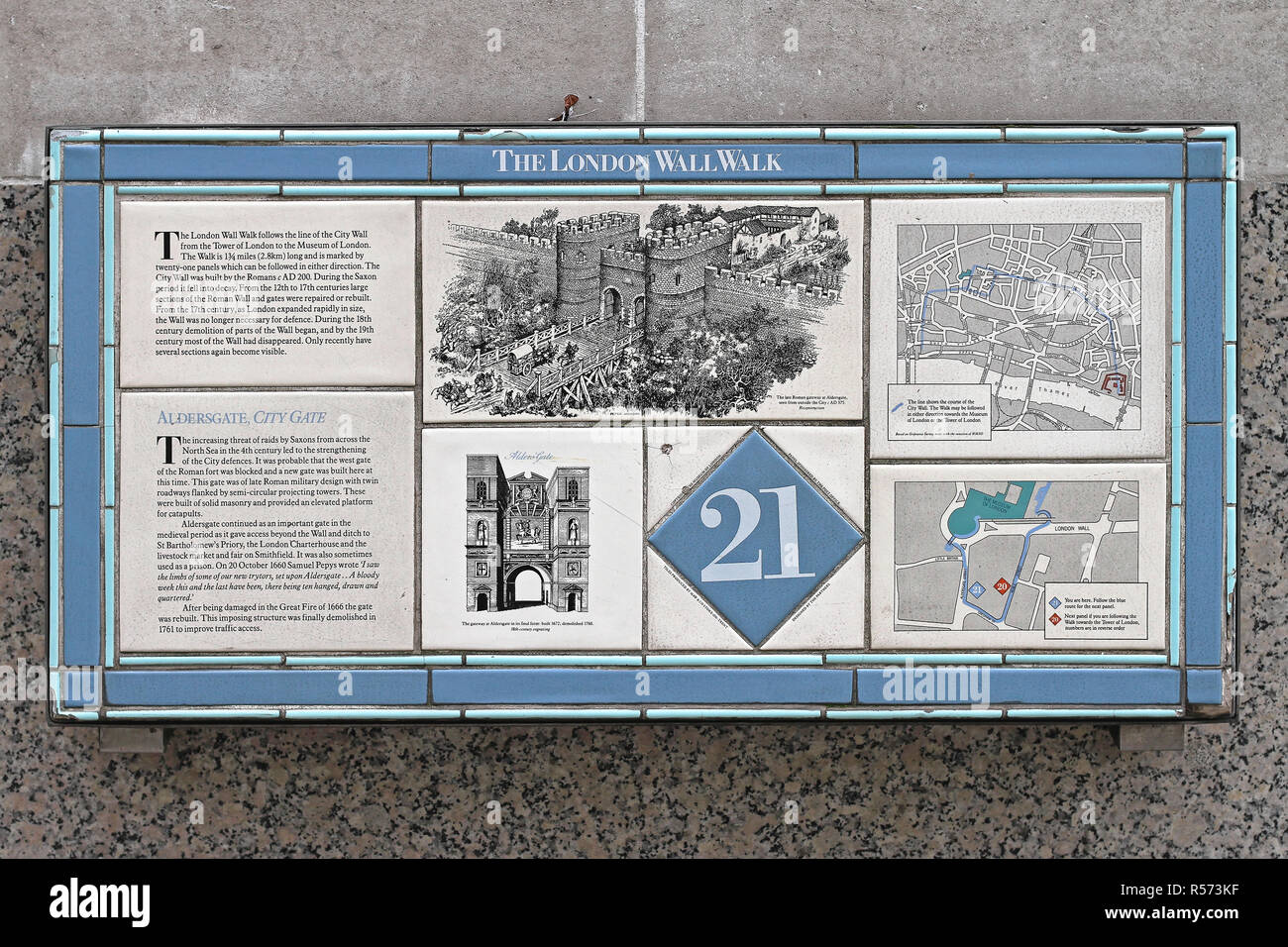 London wall map hi-res stock photography and images - Alamy