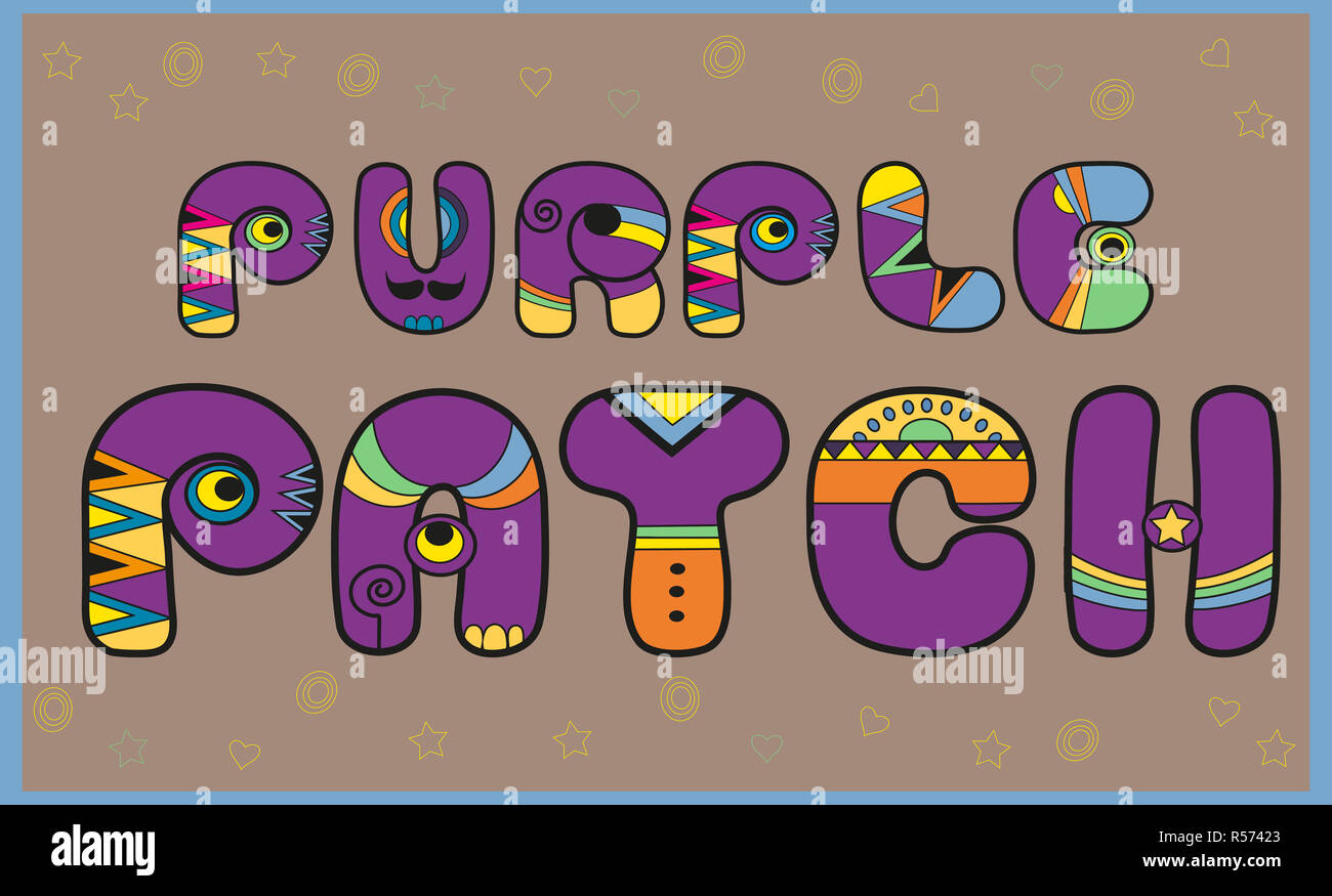 Purple Patch. Artistic font Stock Photo - Alamy