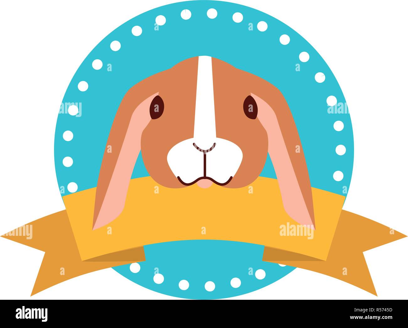 cute rabbit animal label emblem vector illustration Stock Vector Image ...