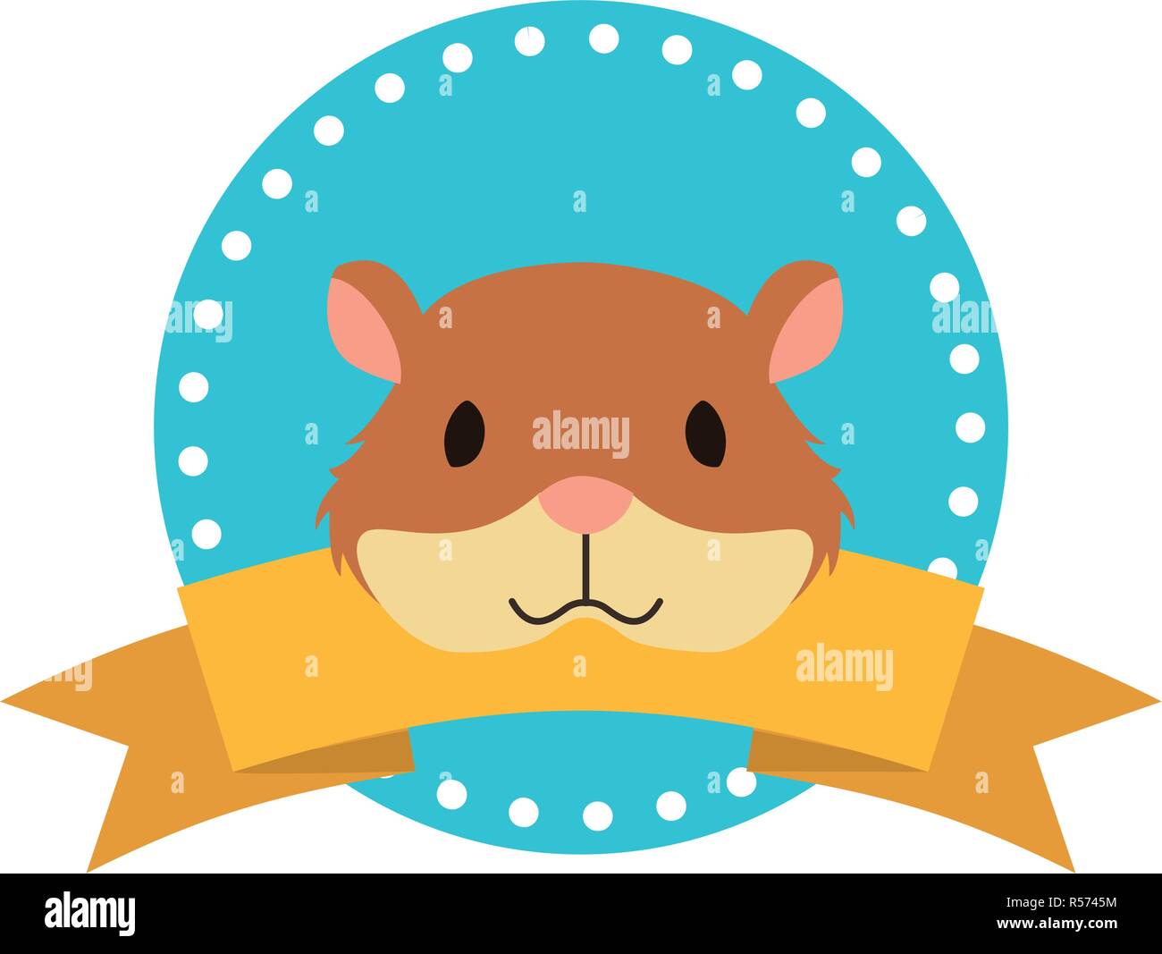 cute hamster animal label emblem vector illustration Stock Vector Image ...