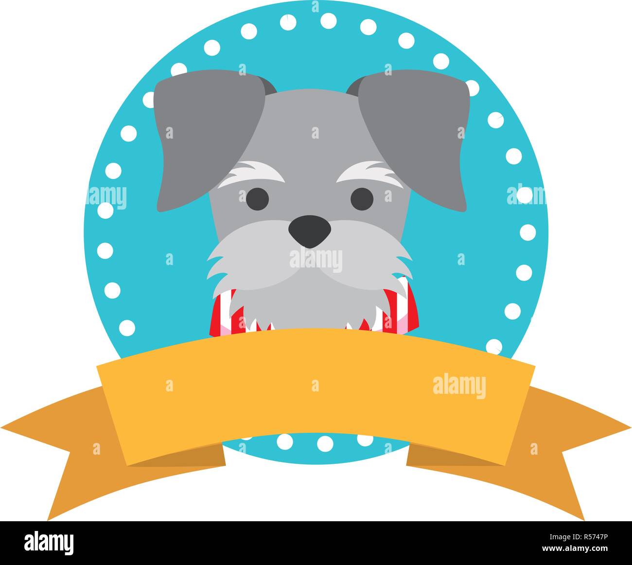 pet dog ribbon label emblem vector illustration Stock Vector Image ...