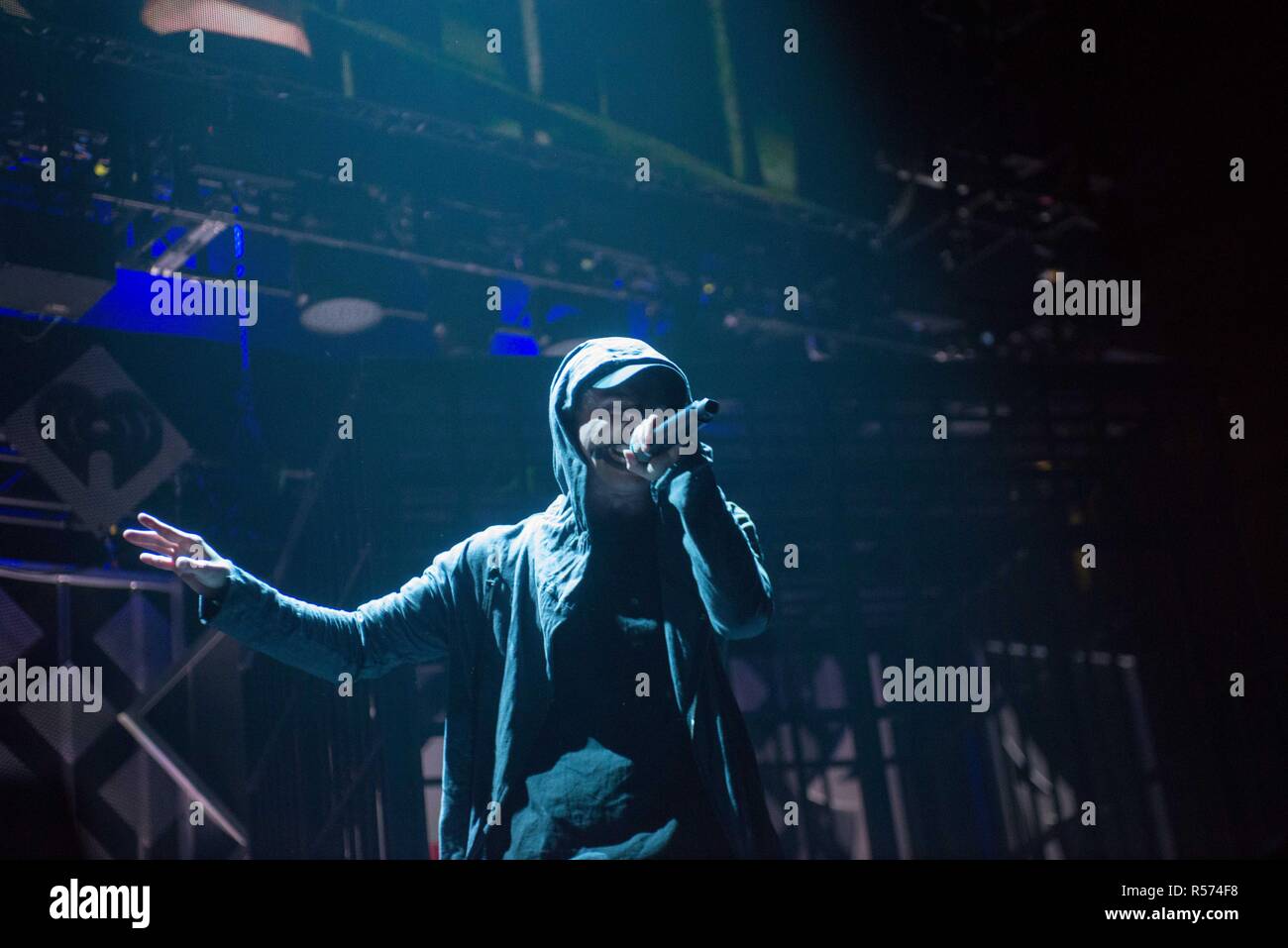 NF performing at the 2018 iHeartRadio Jingle Ball in Dallas, TX Stock ...