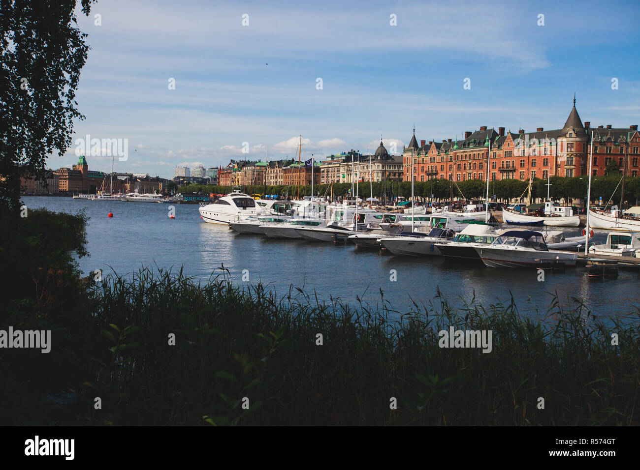 Beautiful super wide-angle panoramic aerial view of Stockholm, Sweden ...