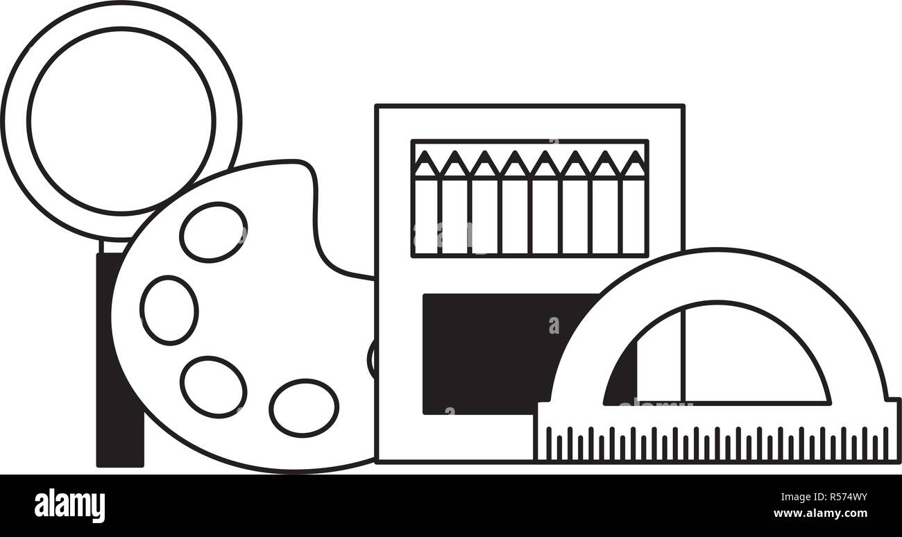 protractor color palette magnifying glass education supplies school ...