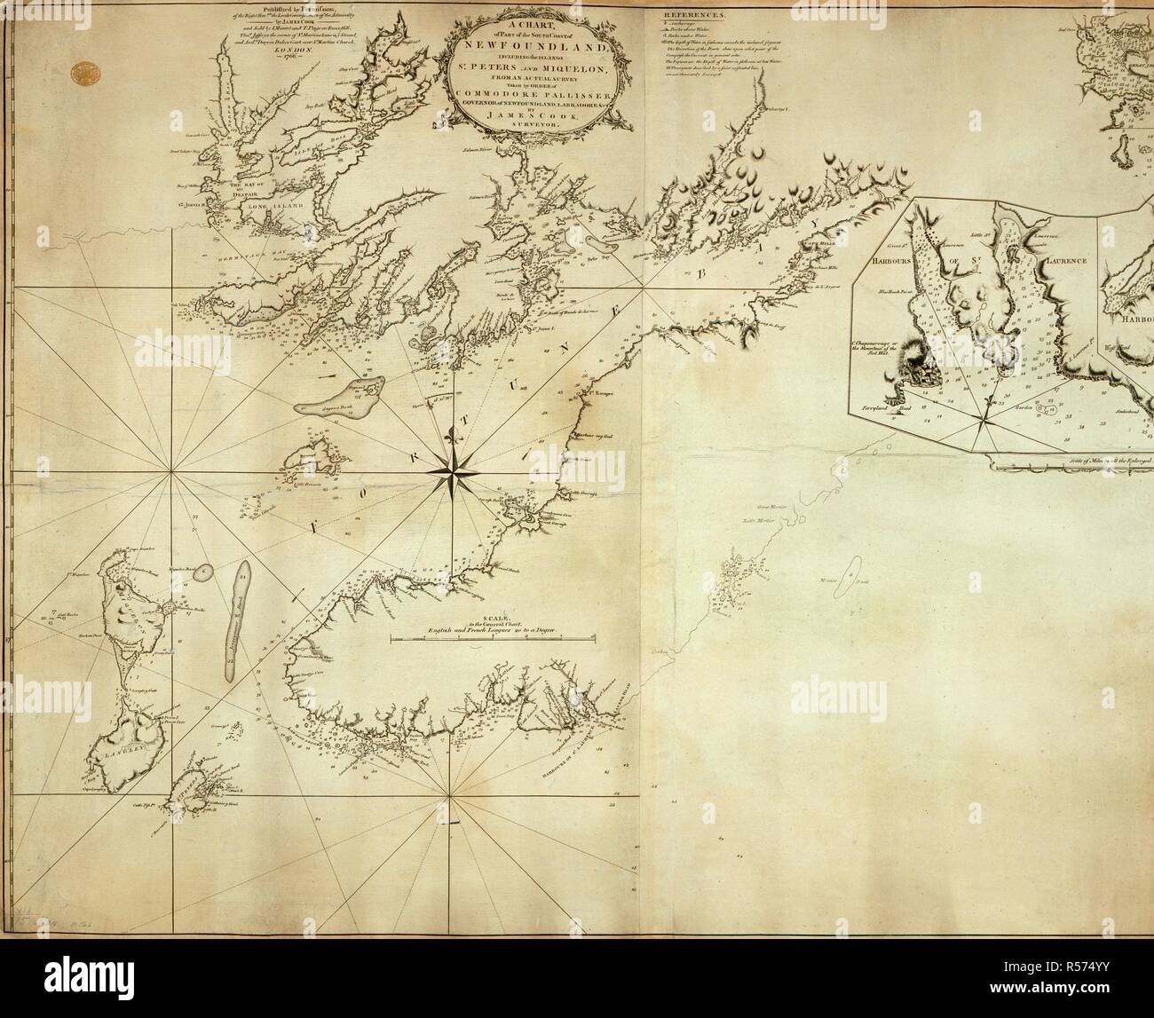 James cook map north america hi-res stock photography and images - Alamy