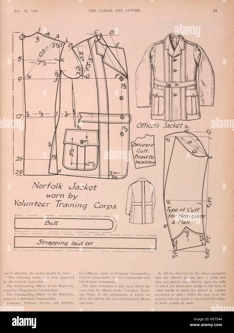 An advertisement for a Norfolk jacket worn by Volunteer training corps ...
