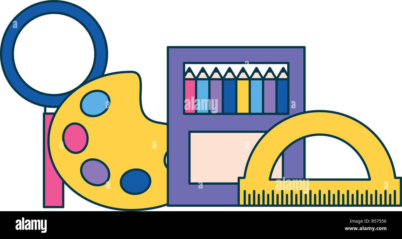 protractor color palette magnifying glass education supplies school ...