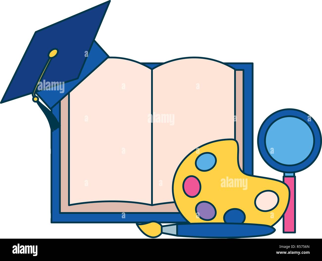 book color palette education supplies school vector illustration vector ...