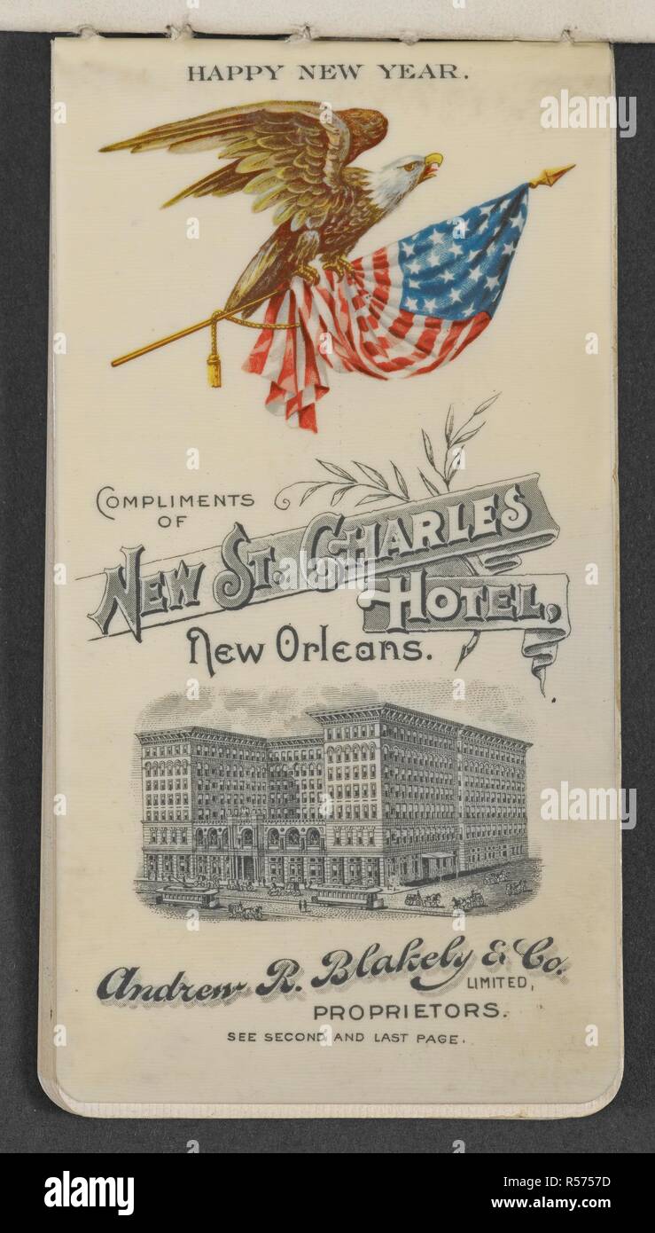 Cover of a small complimentary booklet/diary, with the compliments of ...