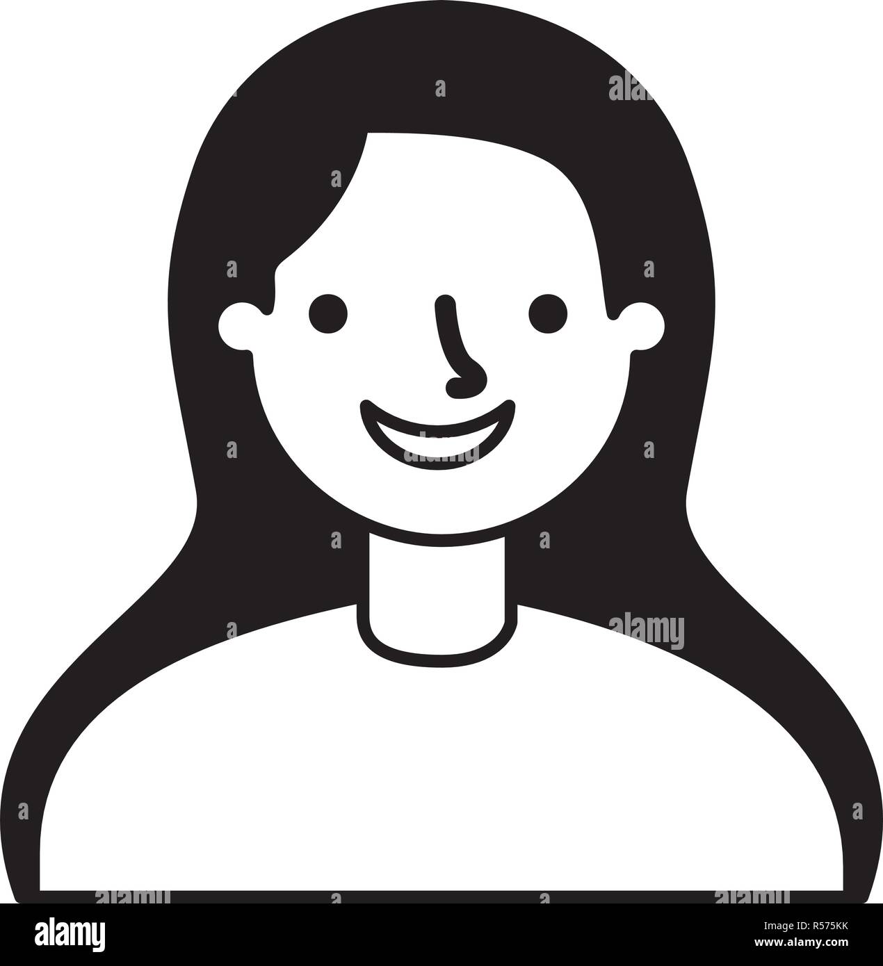 portrait woman on white background vector illustration Stock Vector ...