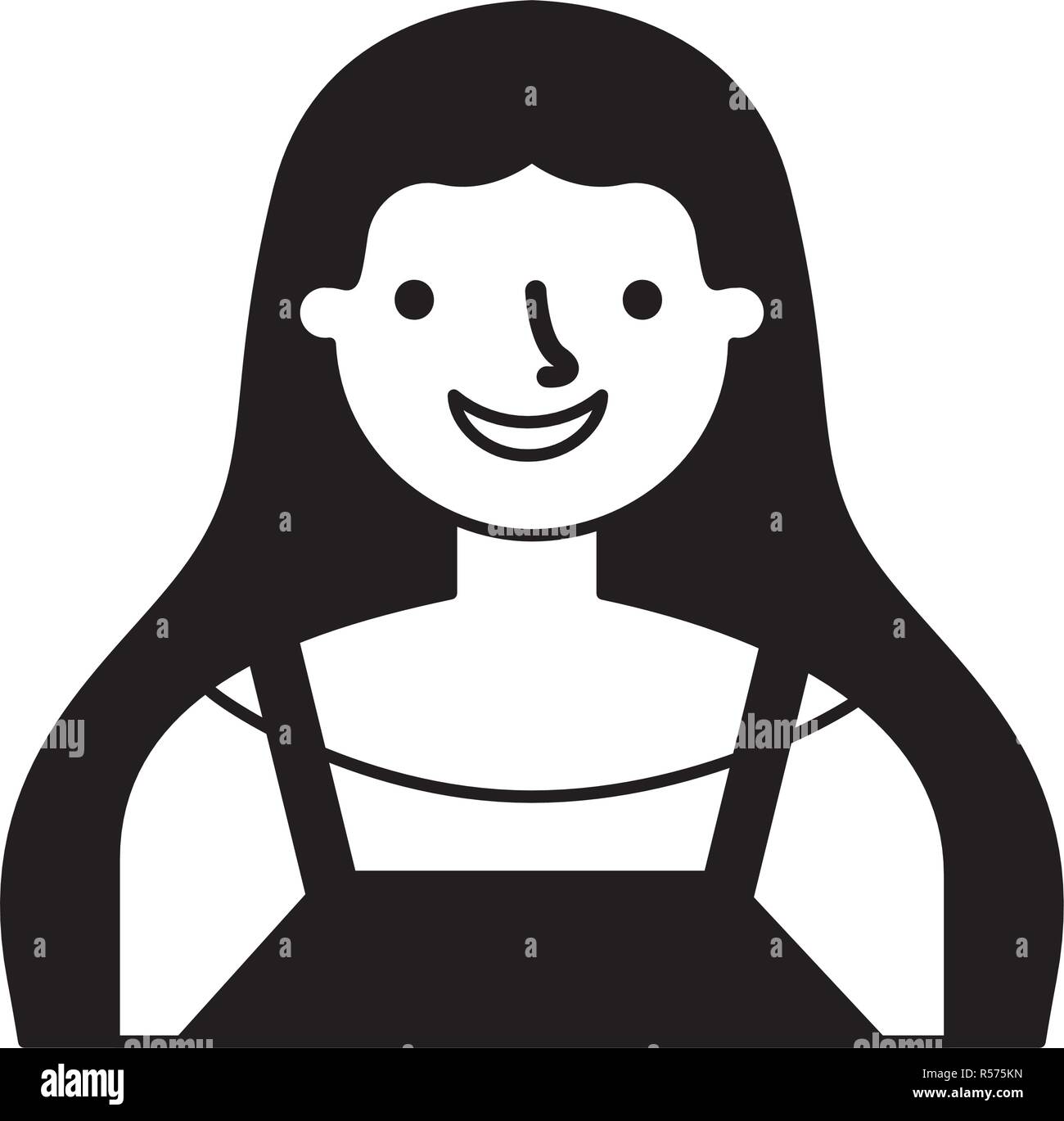 portrait woman on white background vector illustration Stock Vector ...