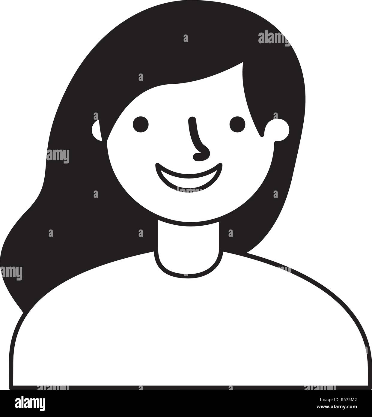 portrait woman on white background vector illustration Stock Vector ...