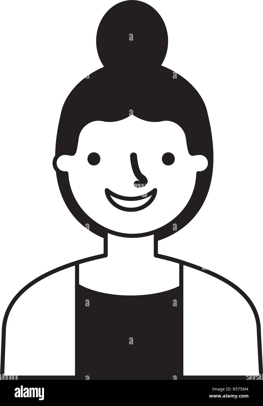 portrait woman on white background vector illustration Stock Vector ...