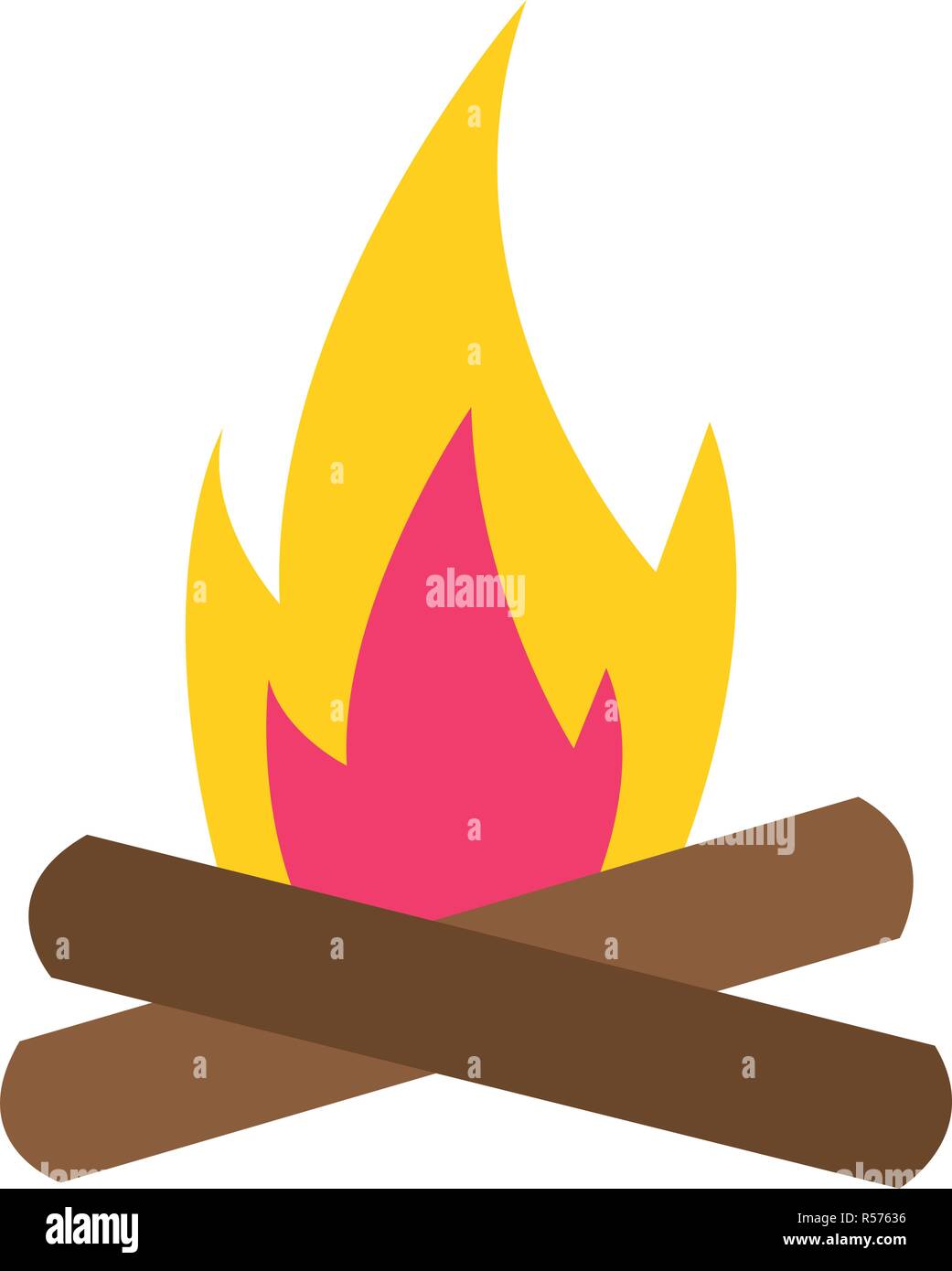 bonfire flame on white background vector illustration Stock Vector ...