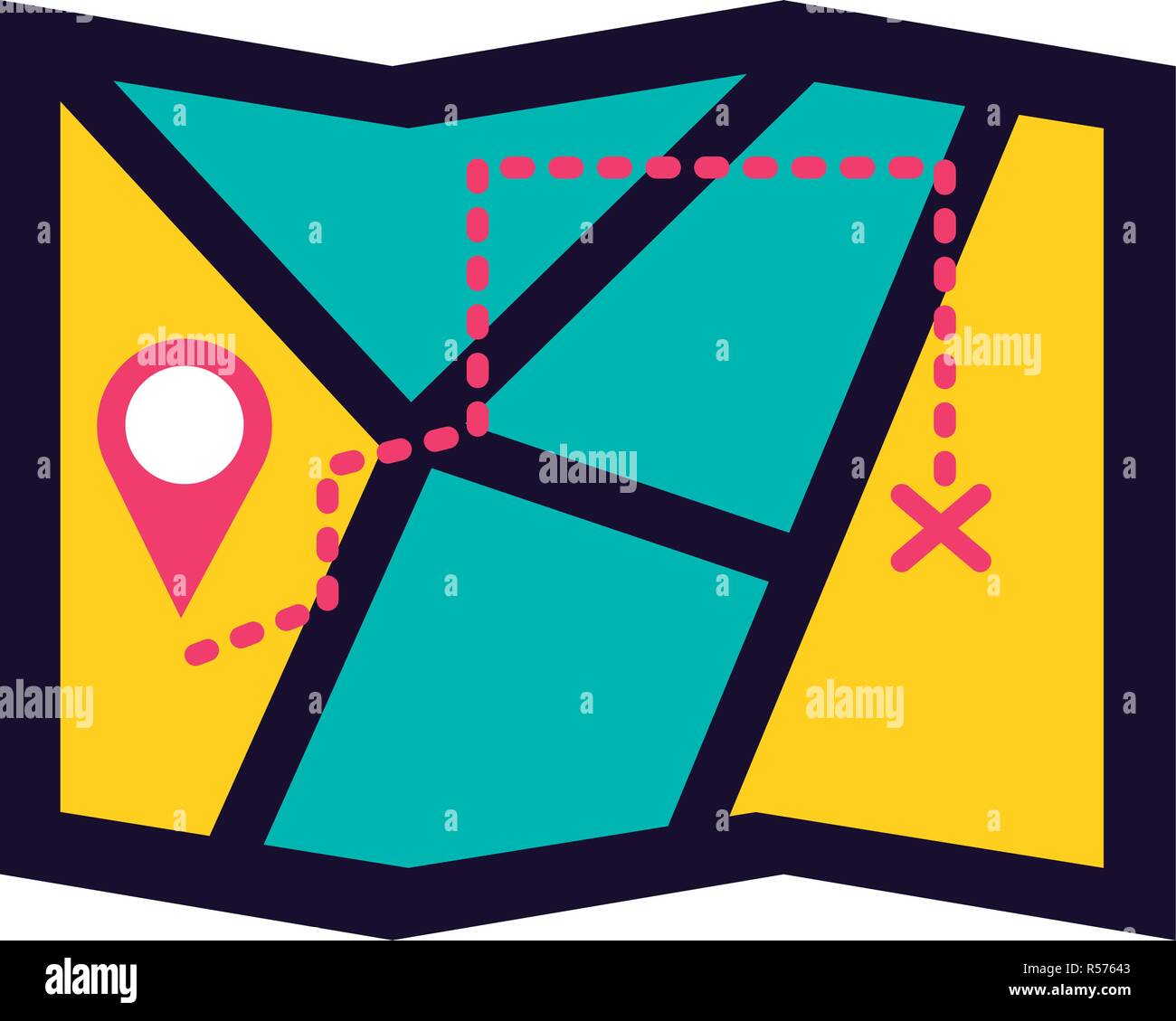 map tracking navigation on white background vector illustration Stock ...