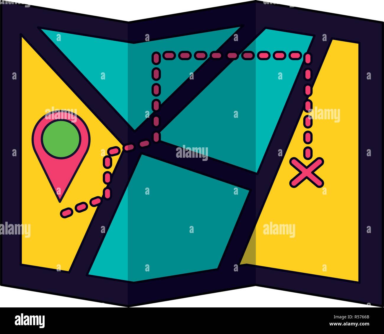 map tracking navigation on white background vector illustration Stock ...