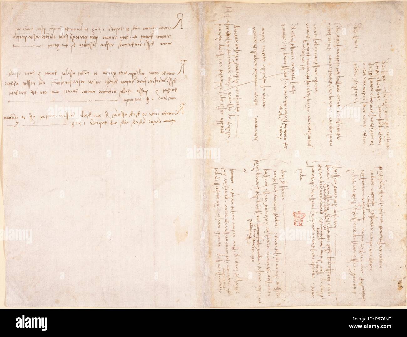 Leonardo da Vinci's notes. Notebook of Leonardo da Vinci. early 16th ...