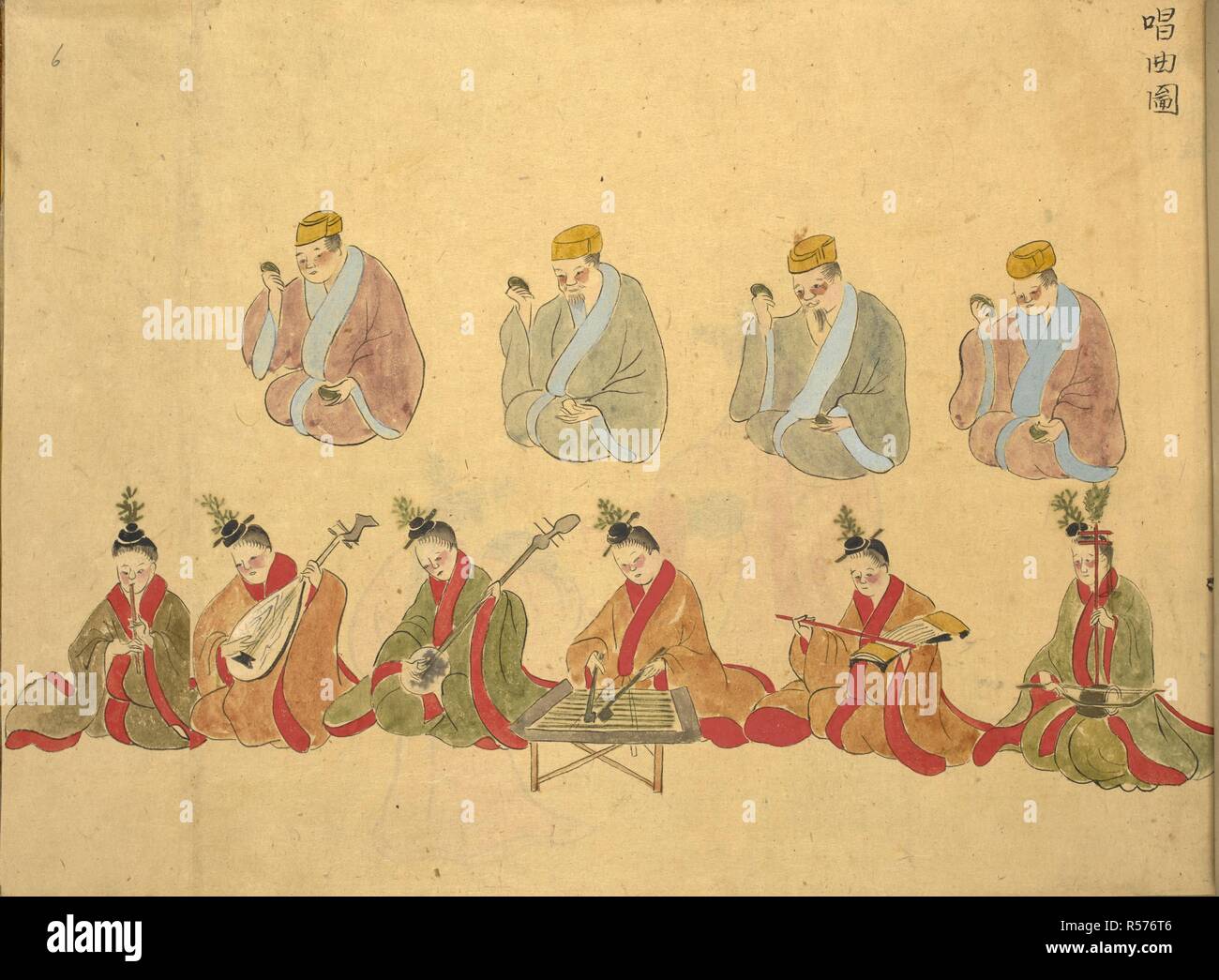 Six female and four male musicians. Musical Performances Of Ryukyu ...