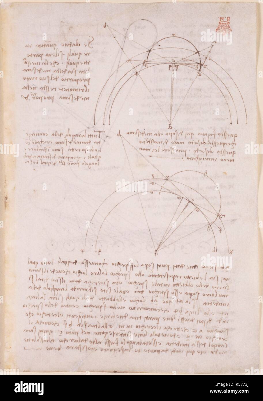 Drawings by Leonardo Da Vinici on on the mechanical powers and forces ...