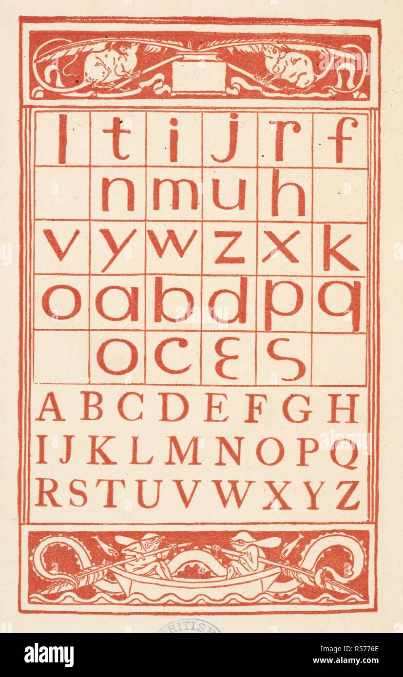 A chart showing letters of the alphabet. The Golden primer. The Golden ...