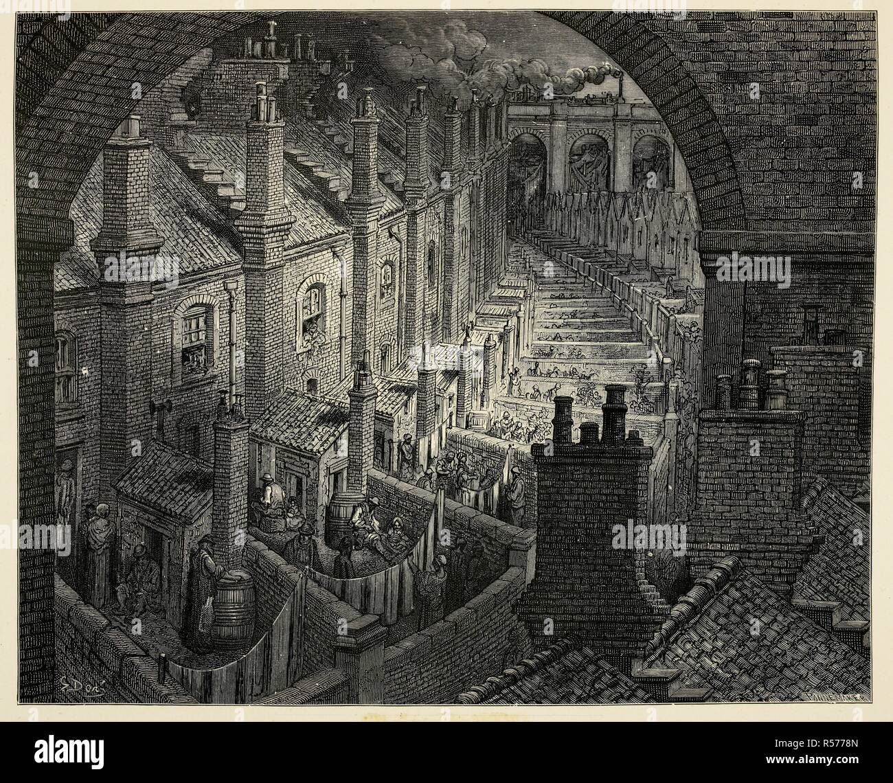 Over London by rail'. A view of rooftops and back yards. . London : a ...