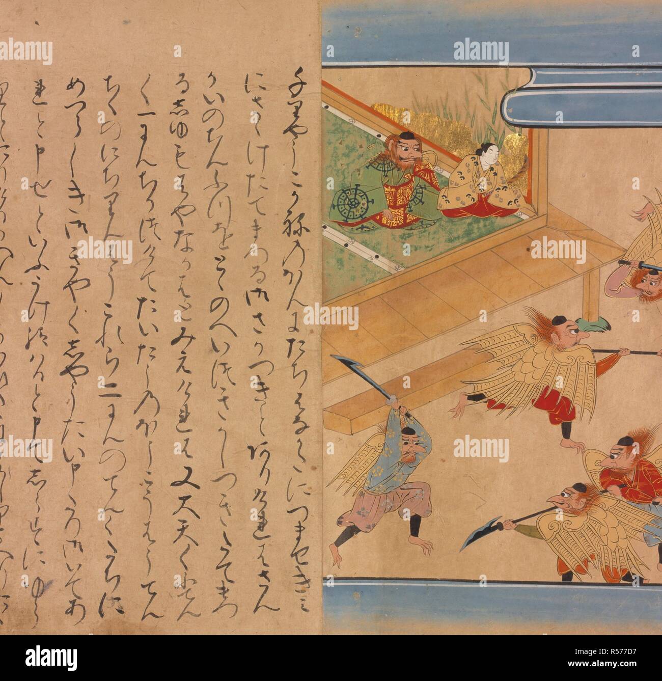 Tengu no dairi emaki the palace of the long nose hi-res stock ...